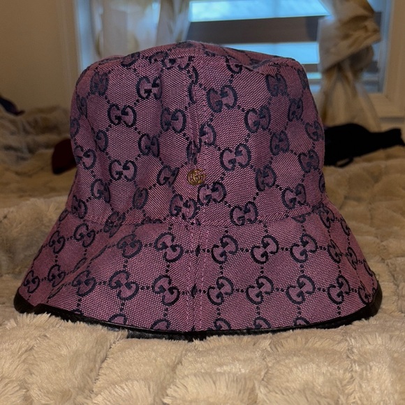 Gucci | Accessories | Gucci Pink Monogram Bucket Hat | Poshmark